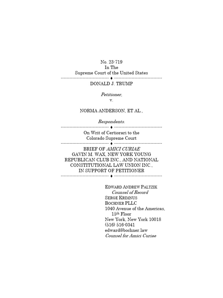 Amicus Brief | PDF | Fourteenth Amendment To The United States ... Amicus Brief | PDF | Fourteenth Amendment To The United States ...