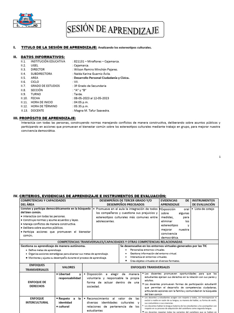 SA - #04 - UII - DPCC-3° - Analizando Los Estereotipos Culturales | PDF ...