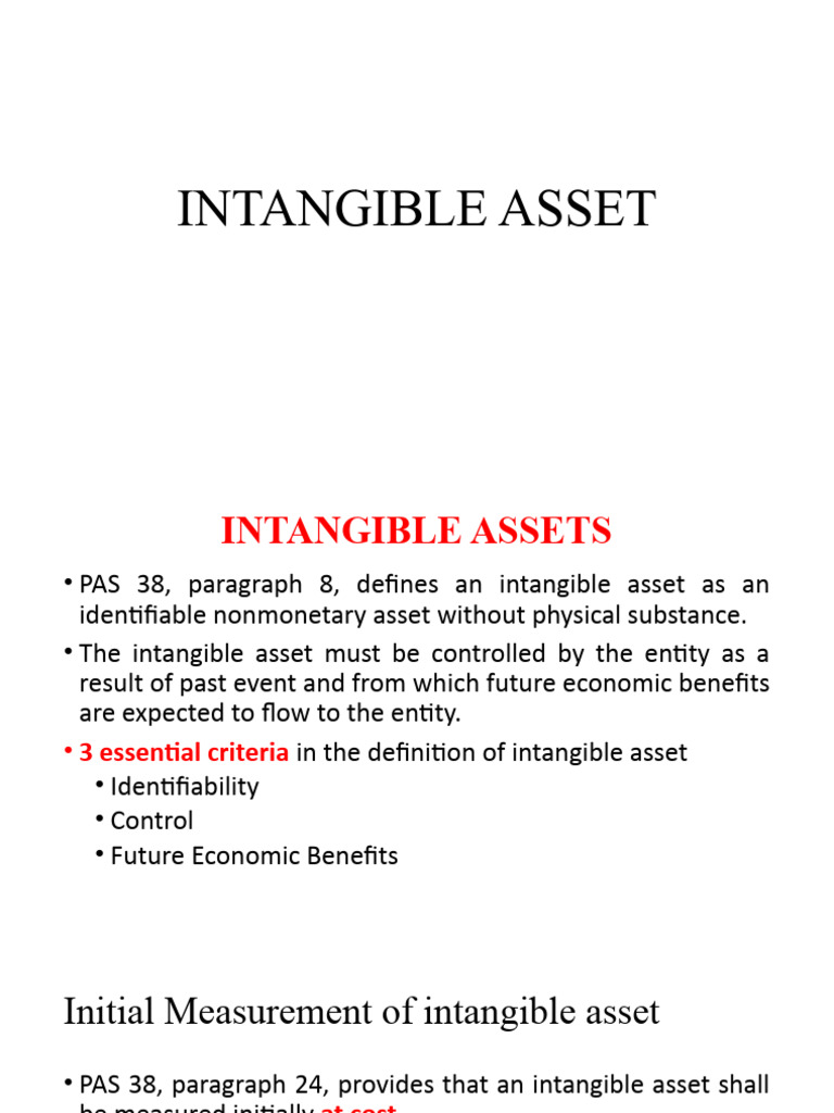 IA1 8 Intangible Asset | PDF | Goodwill (Accounting) | Intangible Asset