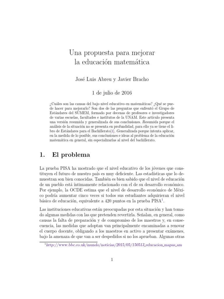 Mejoras en Educación Matemática UNAM | PDF | Abstracción | Aprendizaje