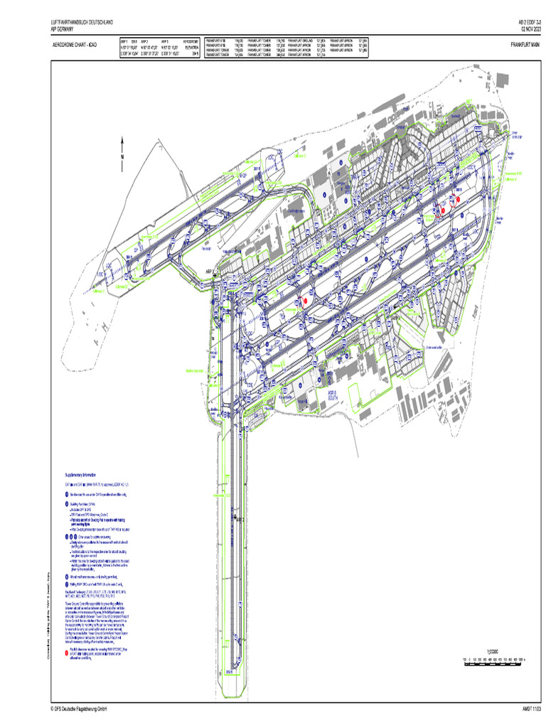 AD 2 EDDF 2-5 Aerodrome Chart - ICAO | PDF