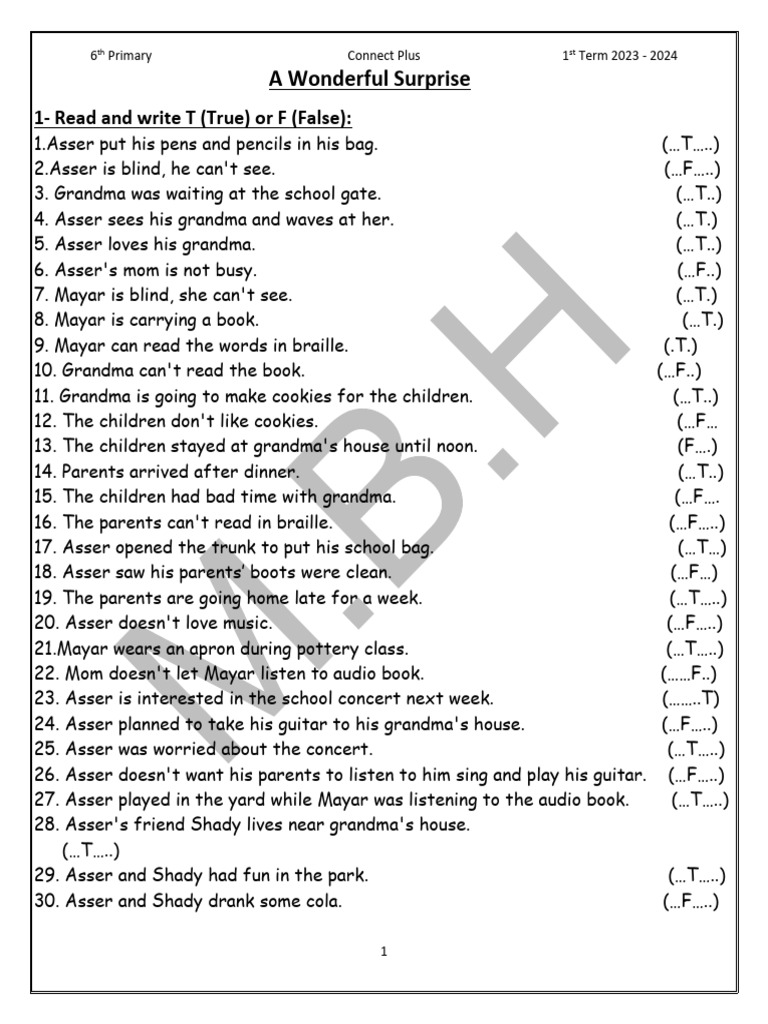 Story Connect Plus Model Answer | PDF