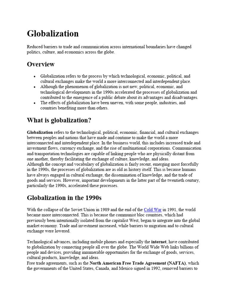 Globalization | PDF | Globalization | Great Recession