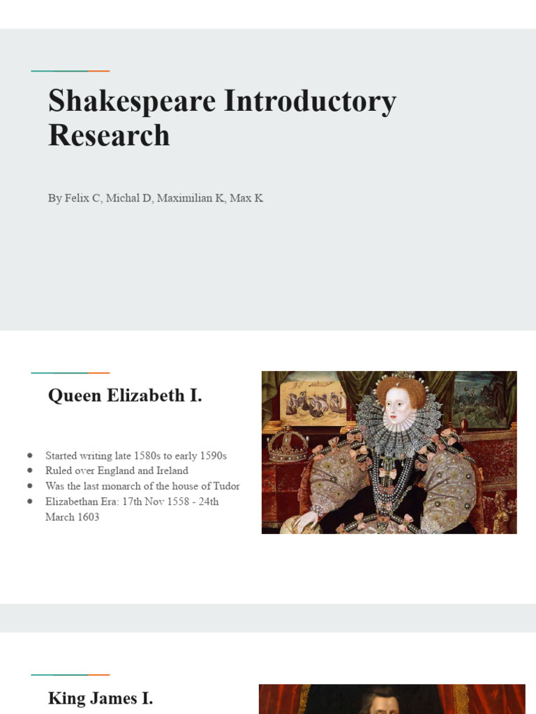 Shakespeare Introductory Research | PDF | Hygiene | Clothing