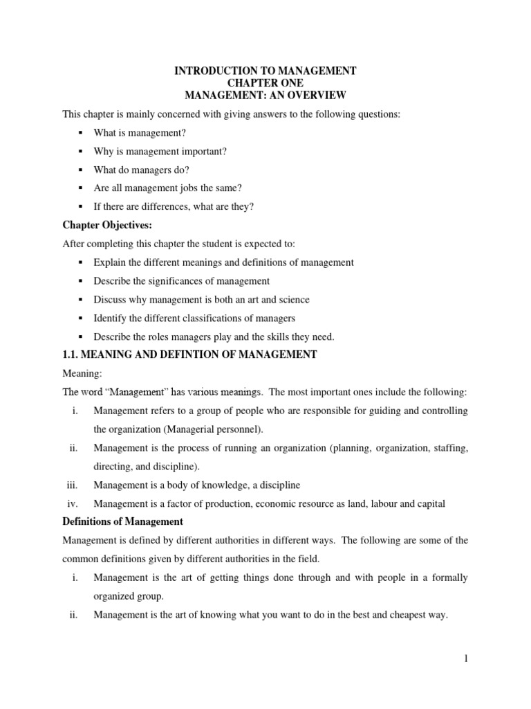 Introduction To Management | PDF | Goal | Science