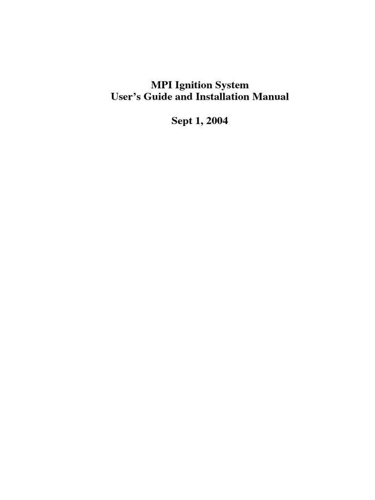 MPI Ignition System Manual | PDF