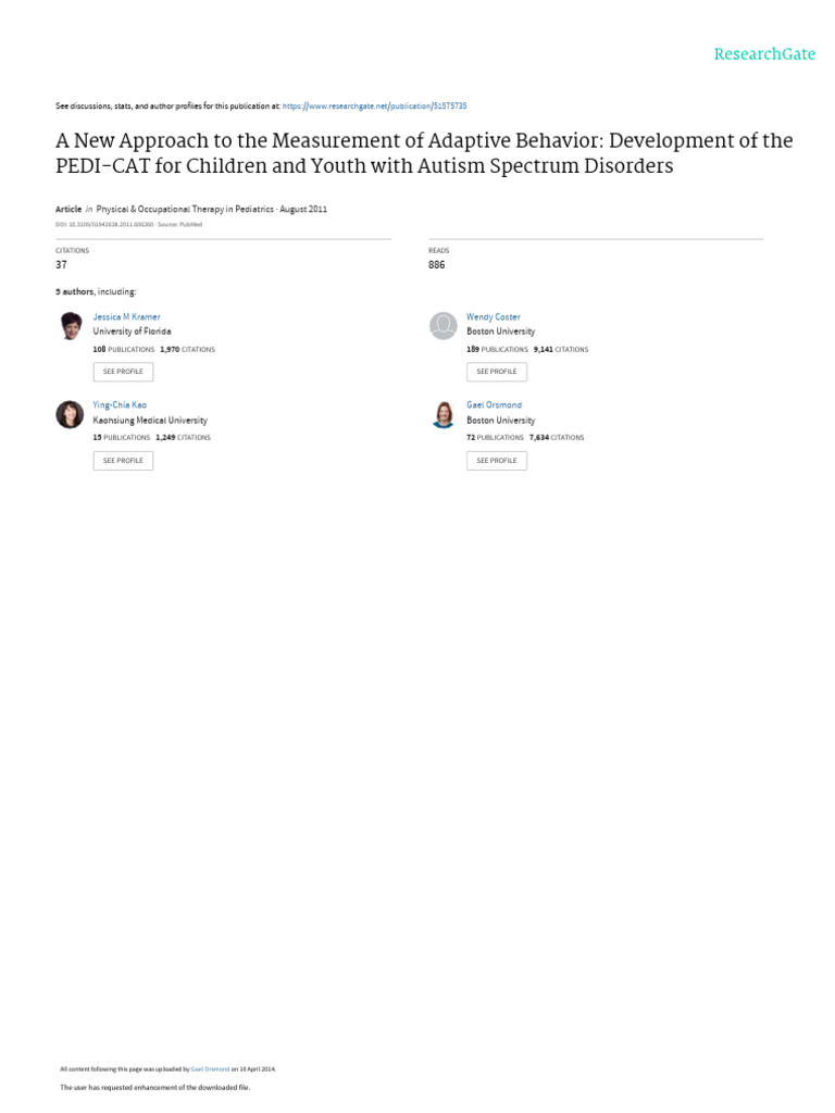 A - New - Approach - To - The - Measurement - of - Adaptive - Beha PEDI ...