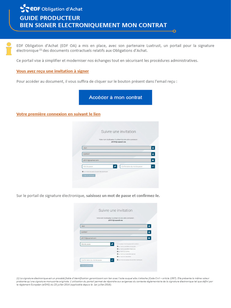 Guide de signature électronique EDF OA | PDF | Finance et gestion ...