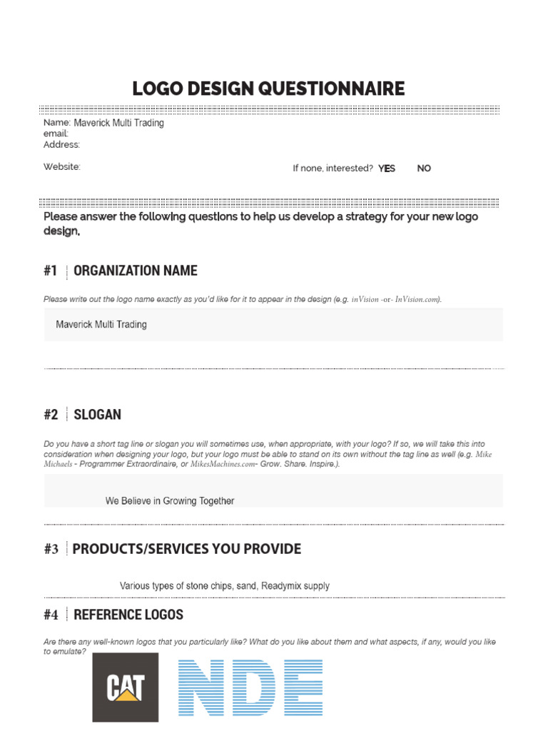 Logo Design Questionaries | PDF | Logos | Human Communication