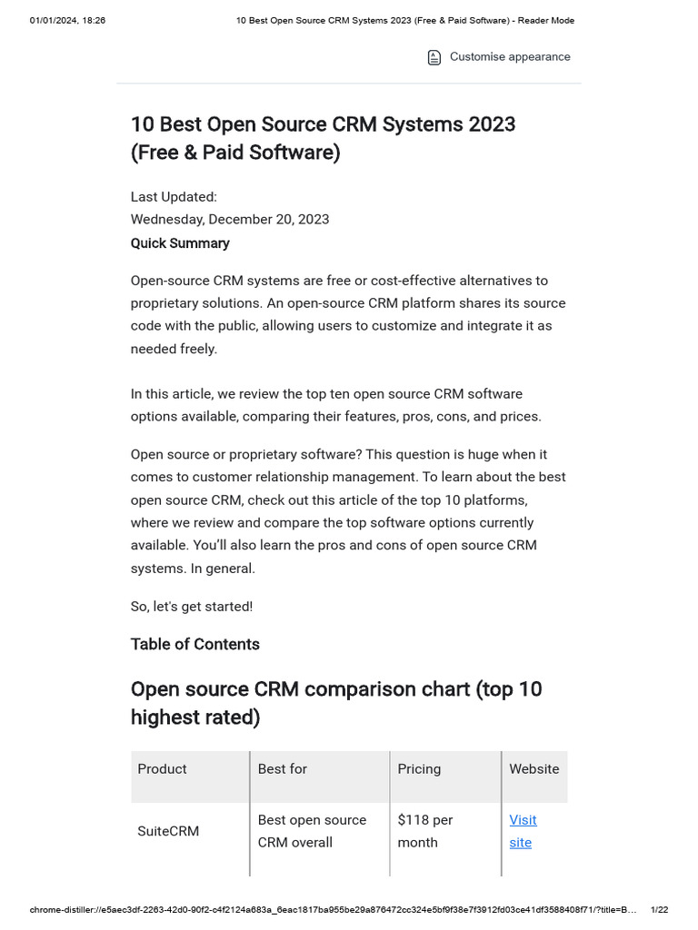 CRM - 10 Best Open Source CRM Systems 2023 (Free & Paid Software ...