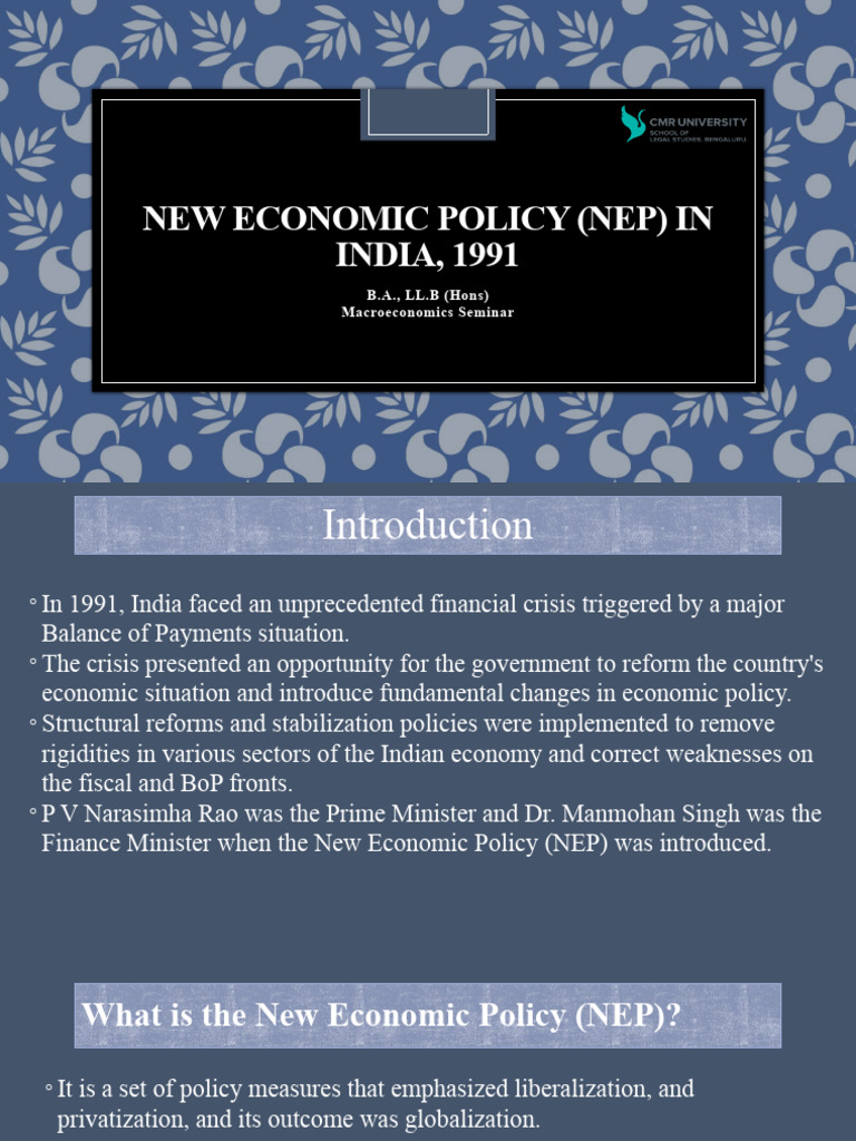 New Economic Policy (NEP) in India | PDF | Balance Of Payments ...