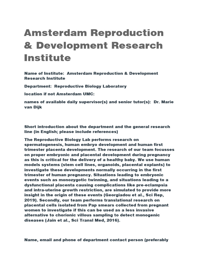 Reproductive Biology Lab Research | PDF | Science & Mathematics