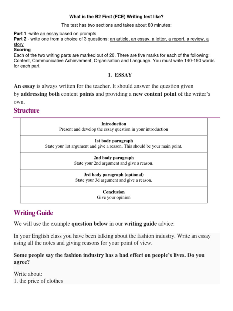 FCE Cambridge Exam Writing - Theory | PDF | Essays | Ellipsis
