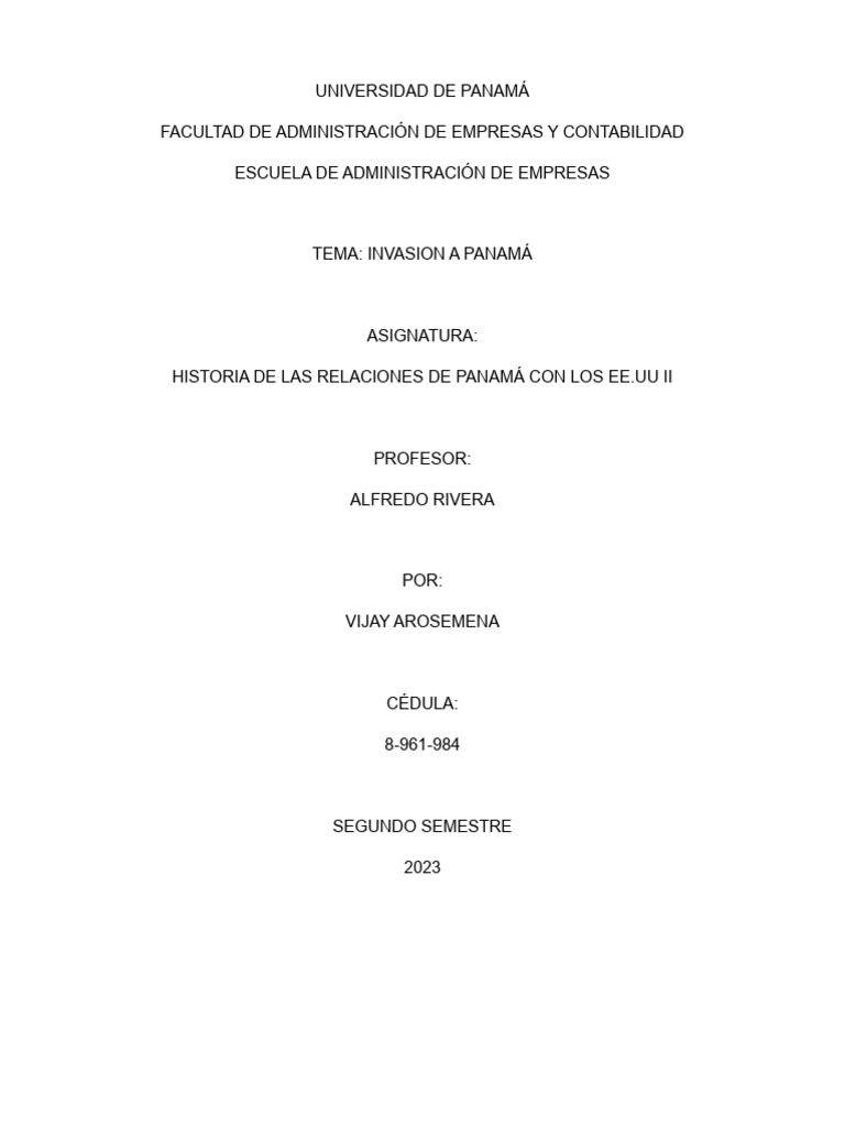 Trabajo Final - Historia 2 | PDF | Militar | Panamá Trabajo Final - Historia 2 | PDF | Militar | Panamá
