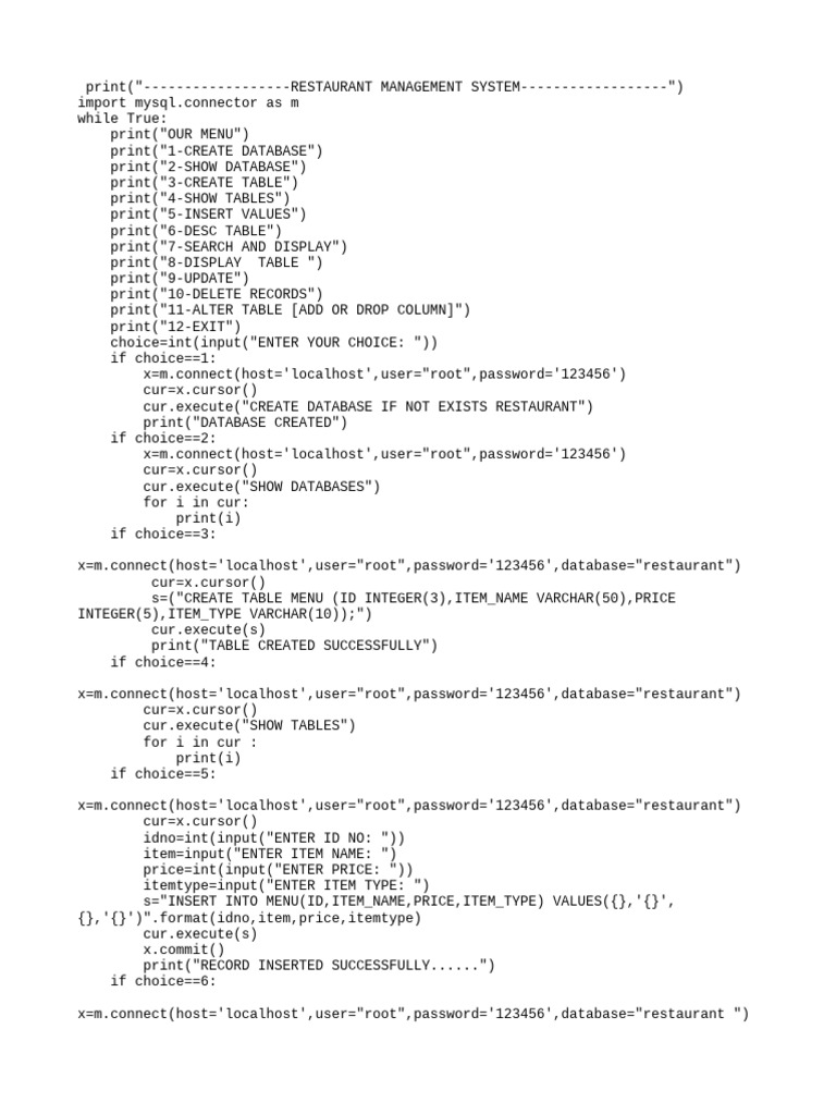 project cs | PDF | Menu | Databases