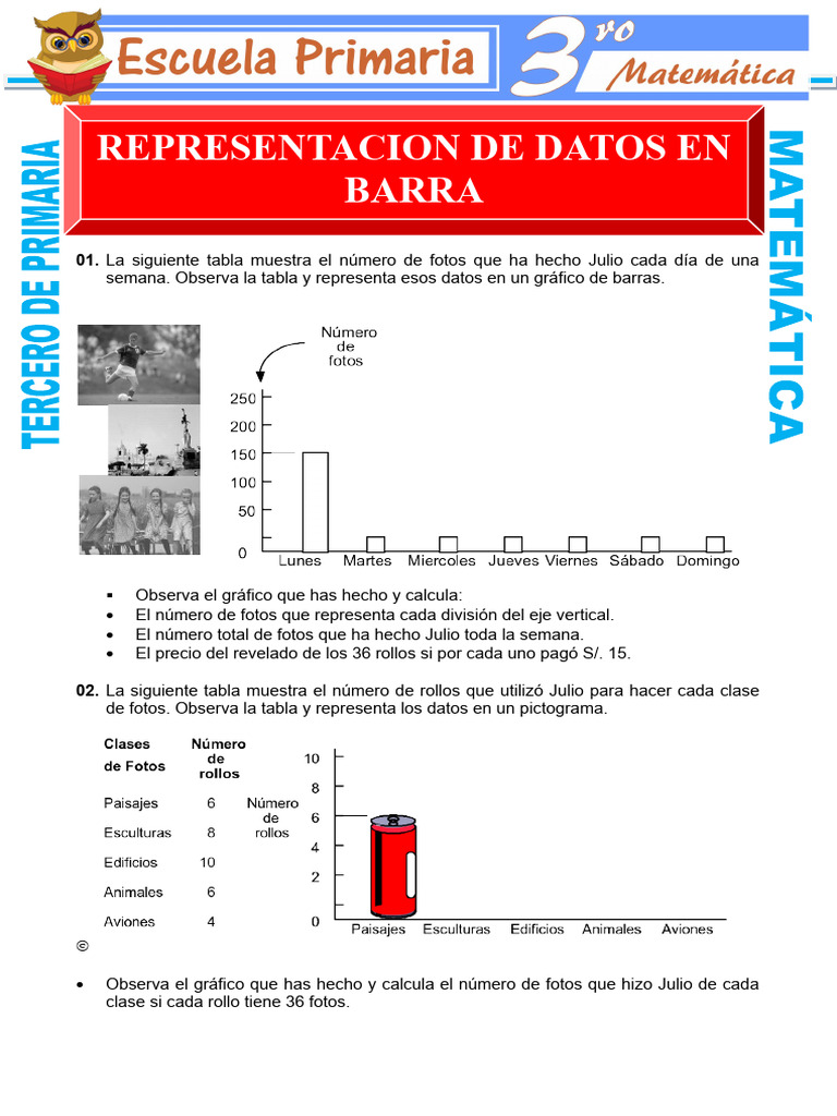 Representacion de Datos en Barra para Tercero de Primaria | PDF