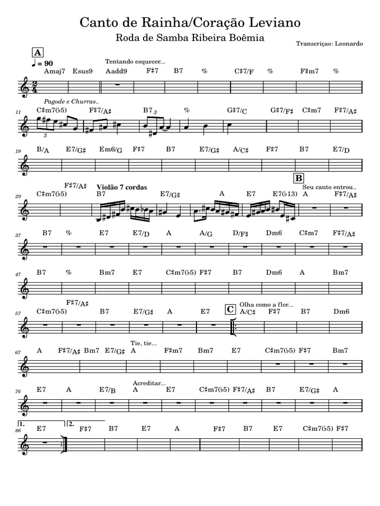 Canto - de - Rainha - Coração Leviano | PDF