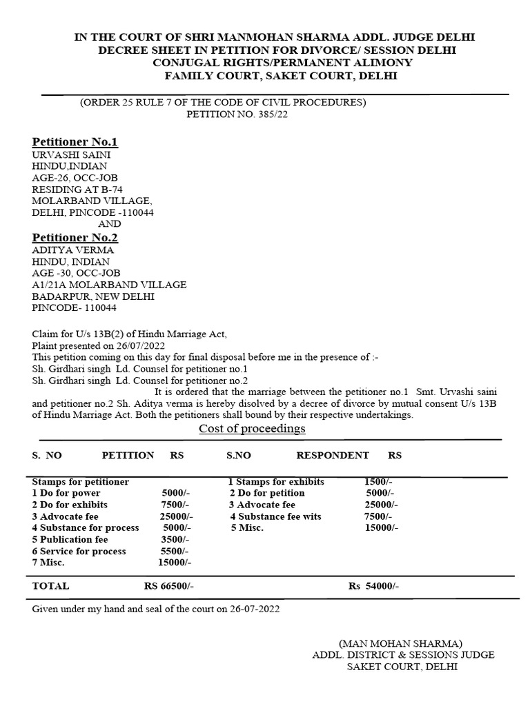 Decree of Divorce | PDF