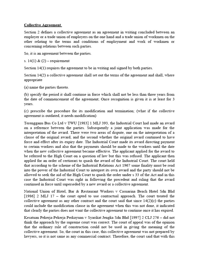 8 Collective Agreement | PDF | Collective Agreement | Employment