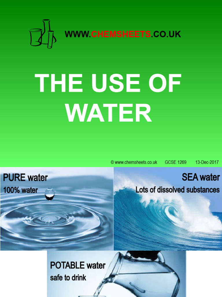 Chemsheets GCSE 1269 The Use of Water | PDF