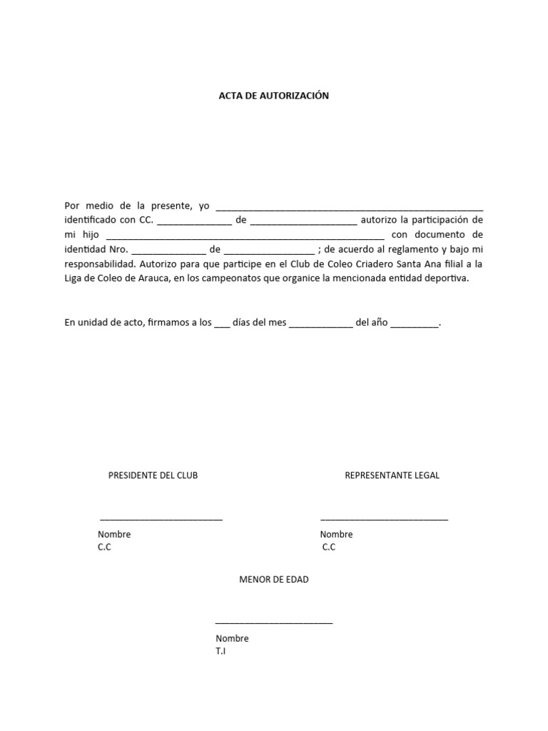 Acta de Autorización | PDF