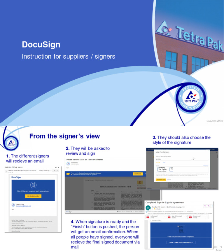 DocuSign Instructions for Suppliers | PDF