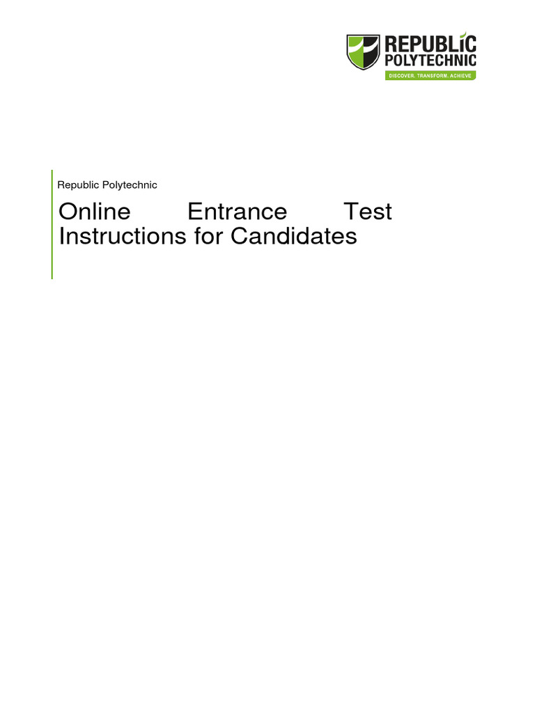 Online Entrance Test Instructions | PDF | Ios | Tablet Computer