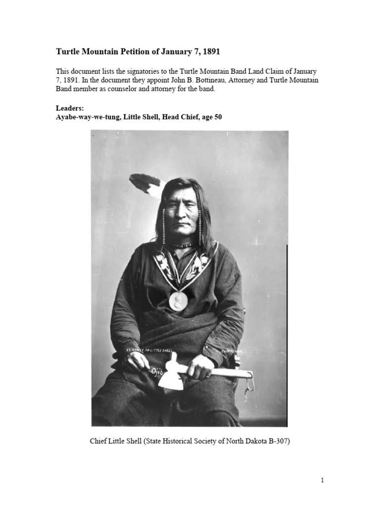 Turtle Mountain Petition of January 7 1891 | PDF | Indigenous Peoples ...