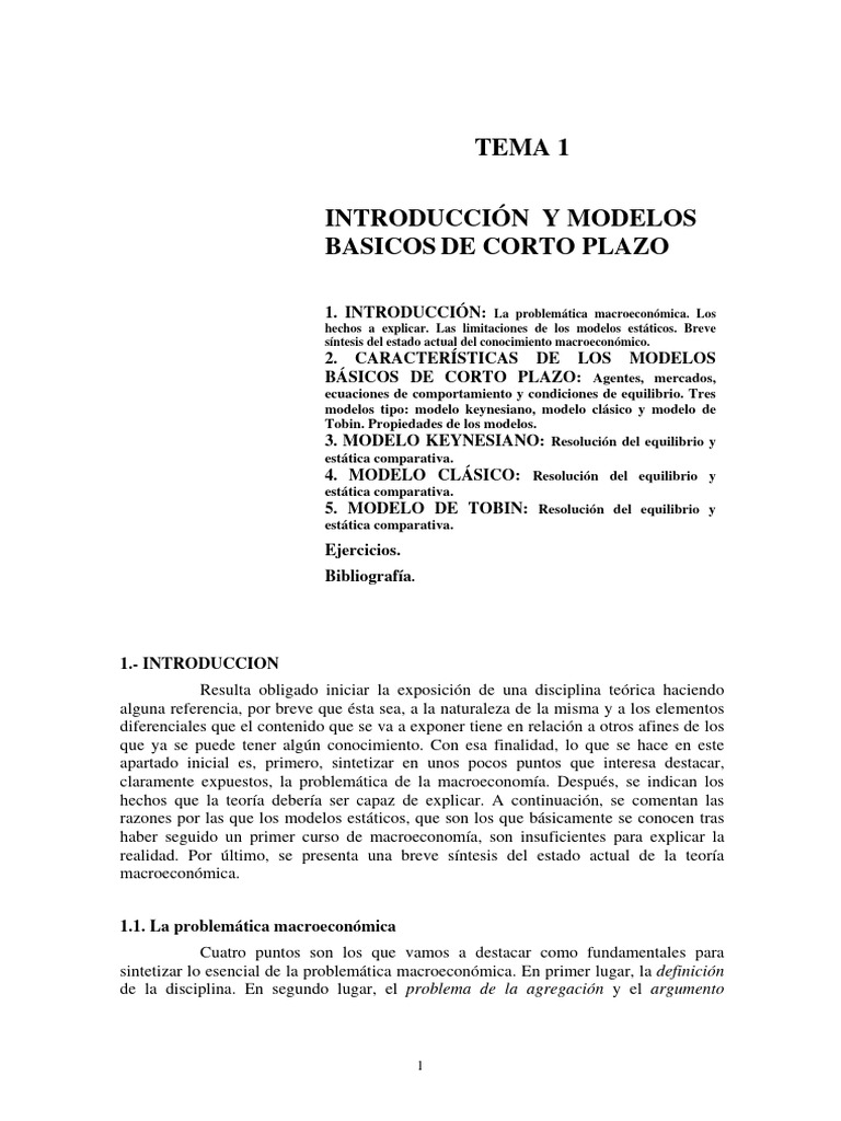 ECO Tres Modelos Macroeconómicos Resueltos | PDF | Macroeconómica ...