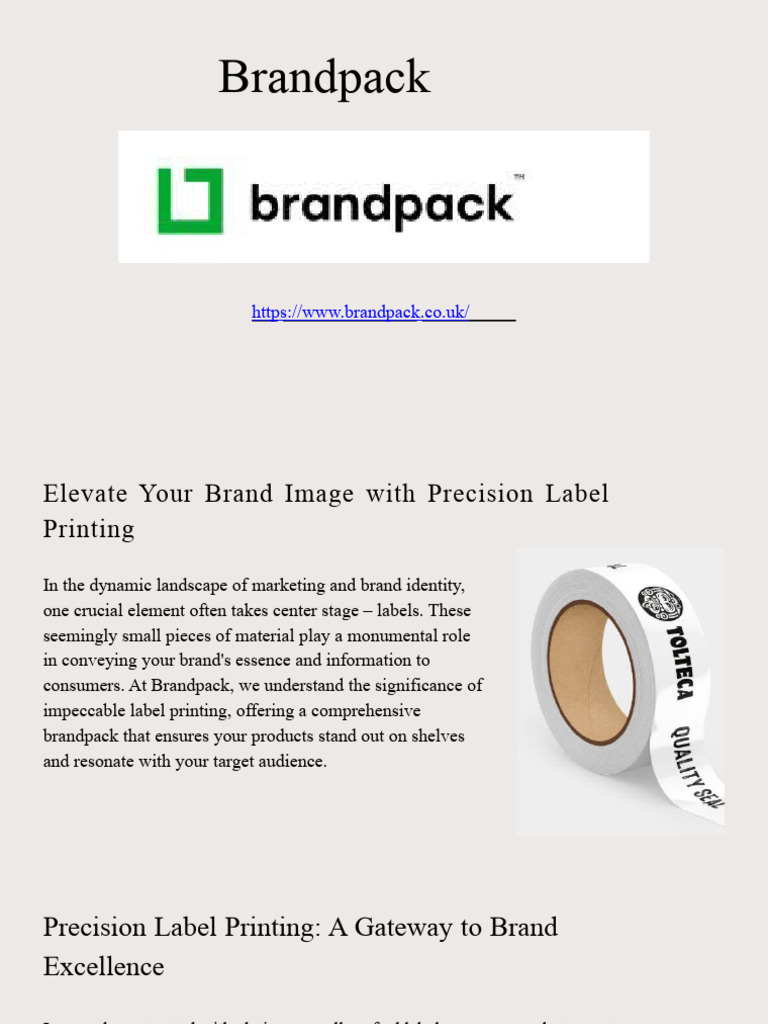 Elevate Your Brand Image With Precision Label Printing | PDF