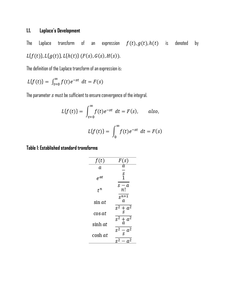 Laplace Transform1 | PDF | Laplace Transform | Mathematical Analysis