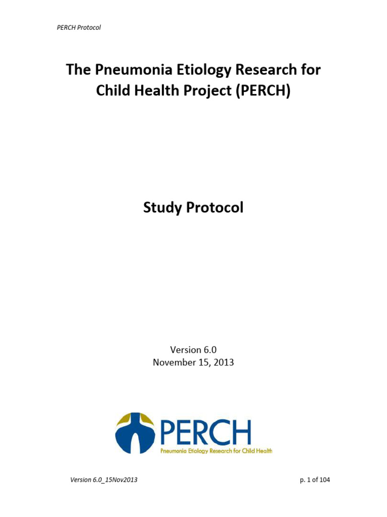 PERCH Protocol: Pneumonia Study | PDF | Pneumonia | Infection