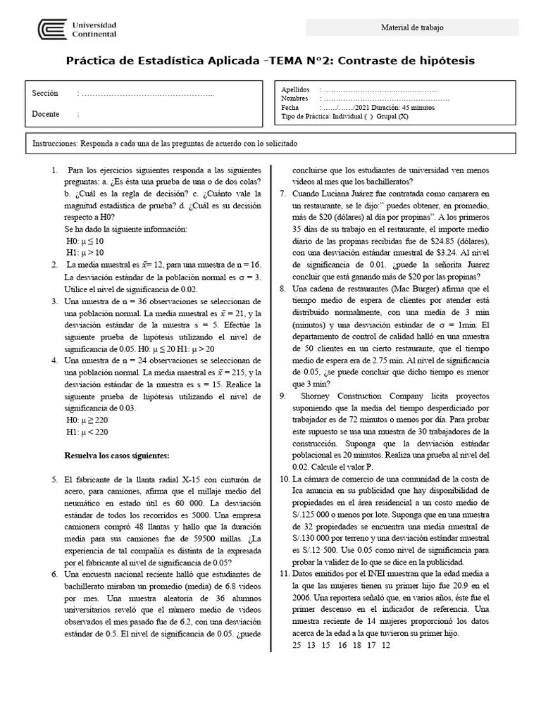 Practica Tema 2 | PDF | Desviación Estándar