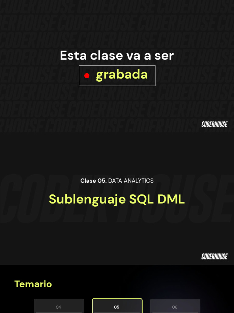 Clase 05 - Sublenguaje SQL DML | PDF | SQL | Modelo de datos
