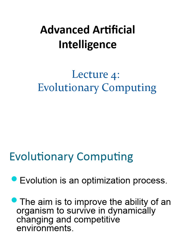 04 Evolution Computing | PDF | Evolution | Genetic Algorithm