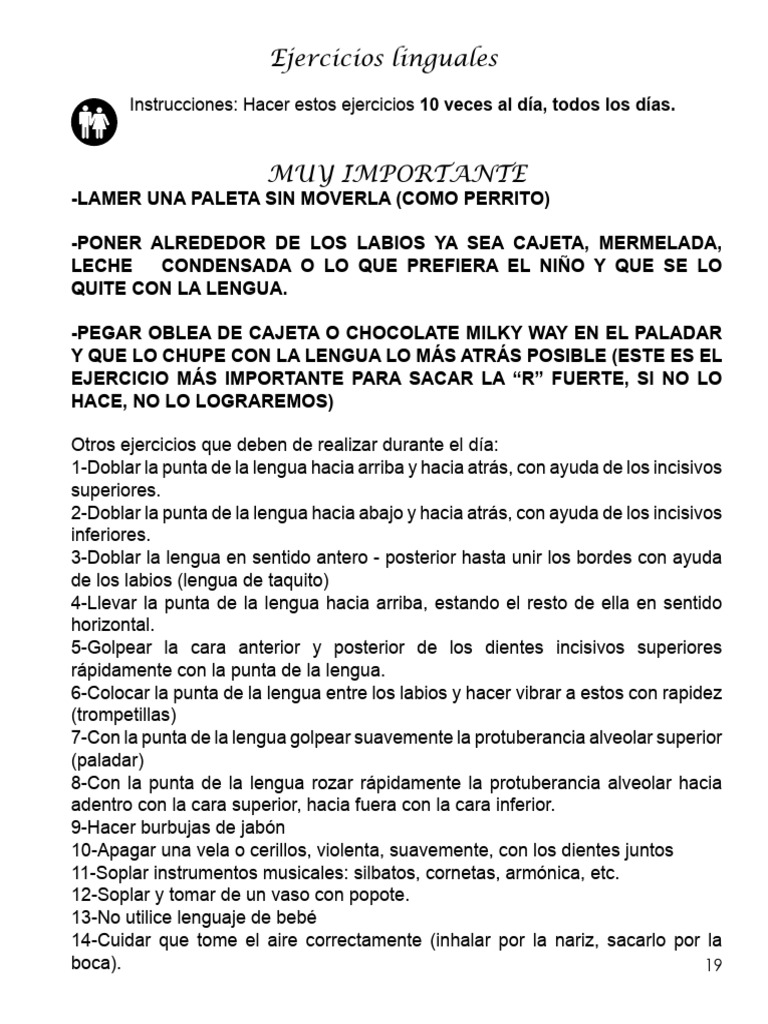 Ejercicios Linguales | PDF | Artes del Lenguaje y Comunicación