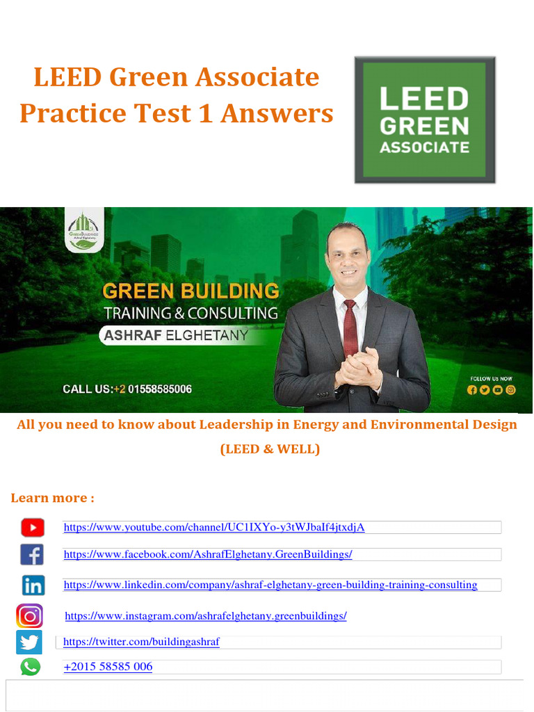 LEED Green Associate Practice Test 1-Answers | PDF | Green Building ...