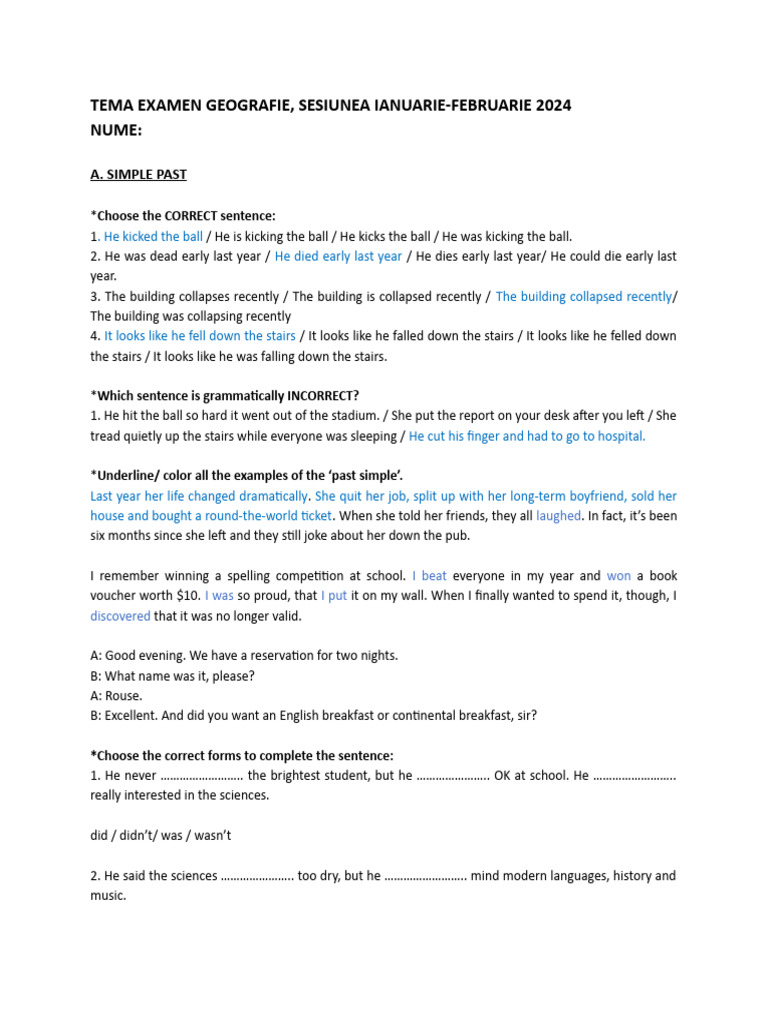 Tema Examen Geografie | PDF