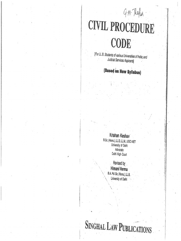 CPC by Singhal | PDF | Lawsuit | Res Judicata