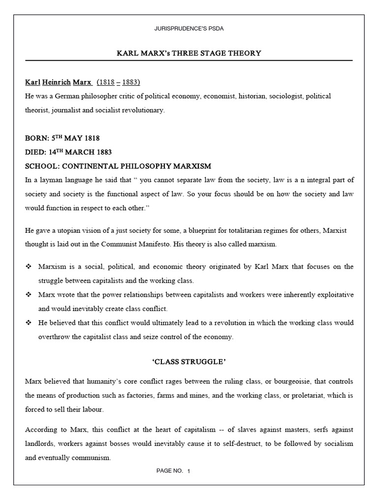 Marx's Three Stages of Class Struggle | PDF | Marxism | Communism