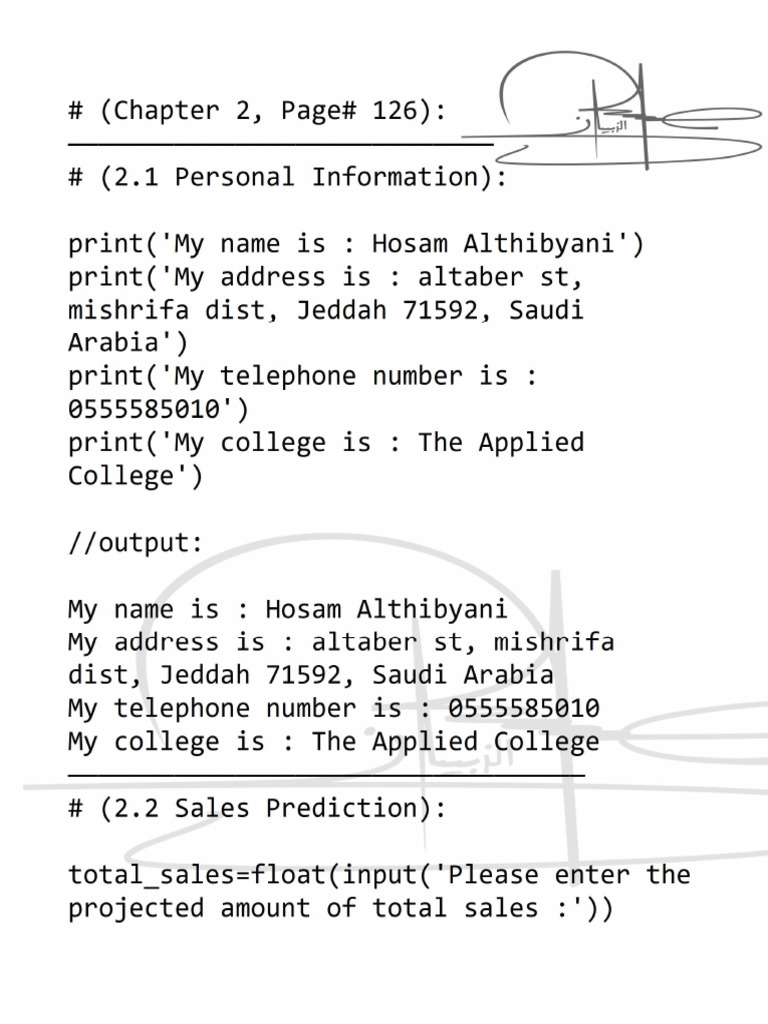 Ch. 2,3,4 Exercises | PDF