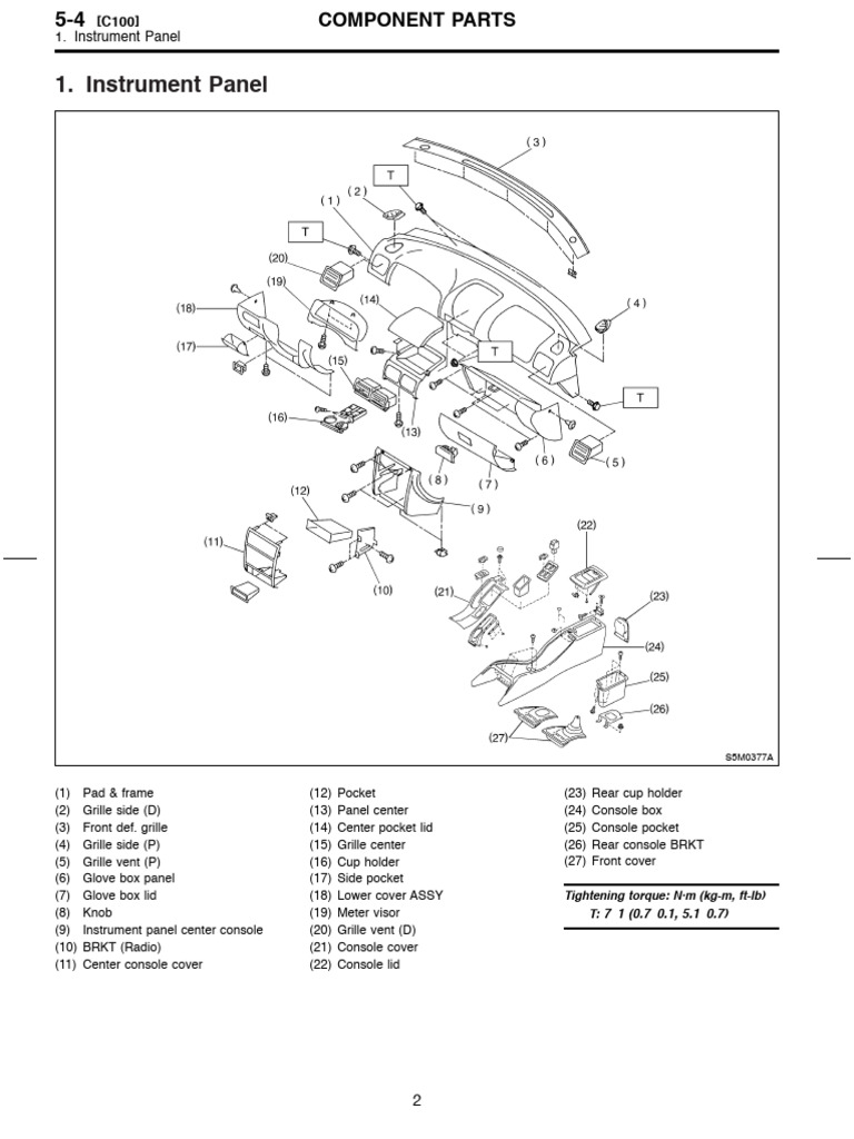 Subaru Forester SF INSTRUMENT PANEL | PDF | Electrical Connector | Wheeled Vehicles