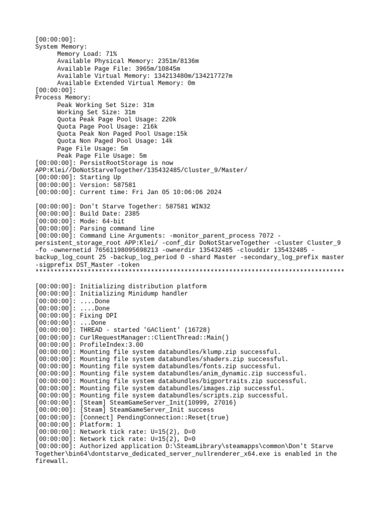 Master Server Log | PDF | Server (Computing) | Hard Disk Drive