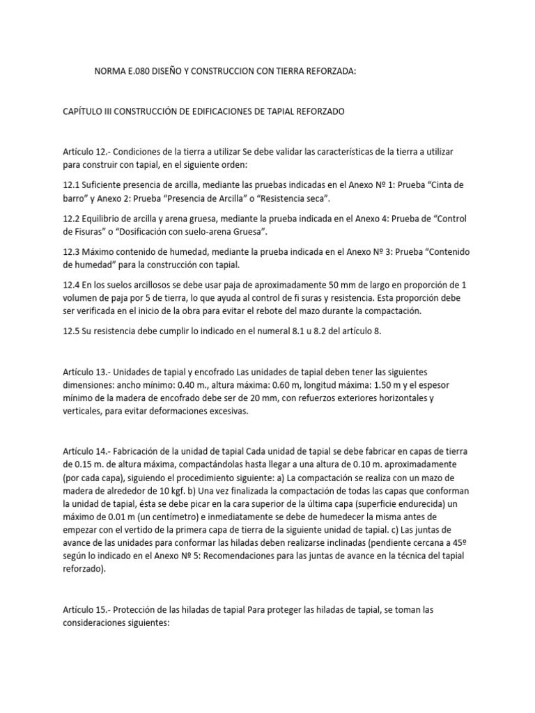 Capítulo Iii Construcción de Edificaciones de Tapial Reforza | PDF | Diseño sostenible | Ley de ...