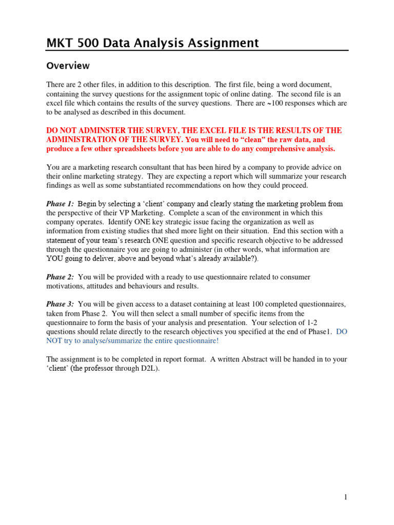 MKT500 - Individual Data Analysis Assignment - F23 | PDF