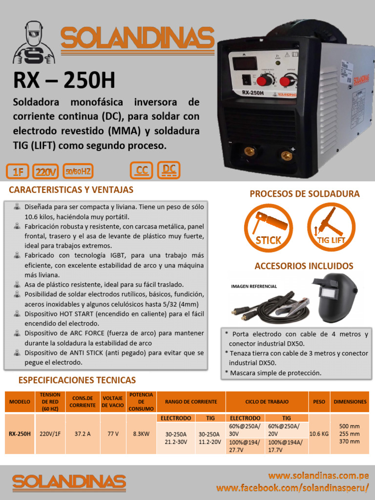 Soldadora Rx-250h Solandinas | PDF | Soldadura | Construcción