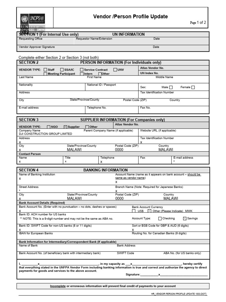 NEW Vendor Form - (2022) | PDF | Banking | Financial Services