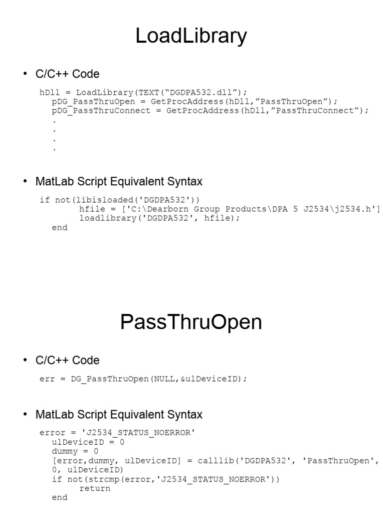 MatLab J2534 Syntax | PDF | Informática