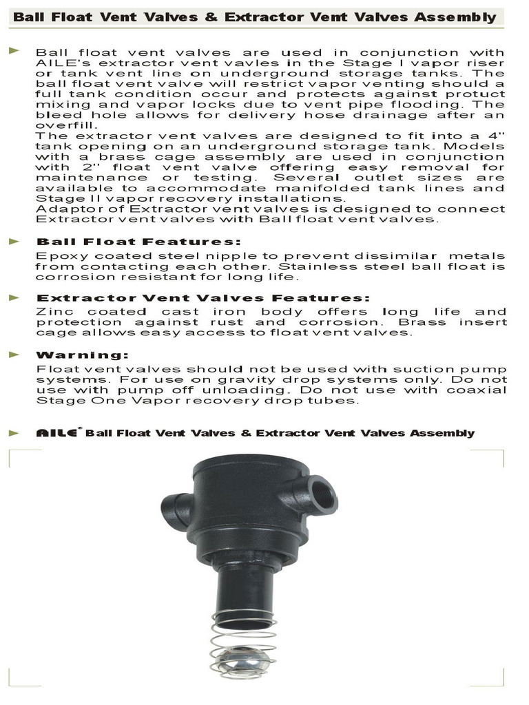 Ball Float Vent Valves | PDF