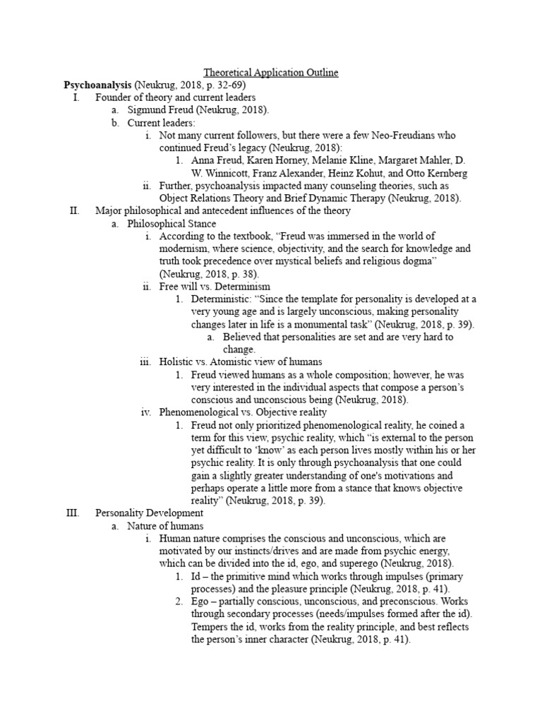 Theoretical Application Outline Phase 1 | PDF | Id | Psychoanalysis